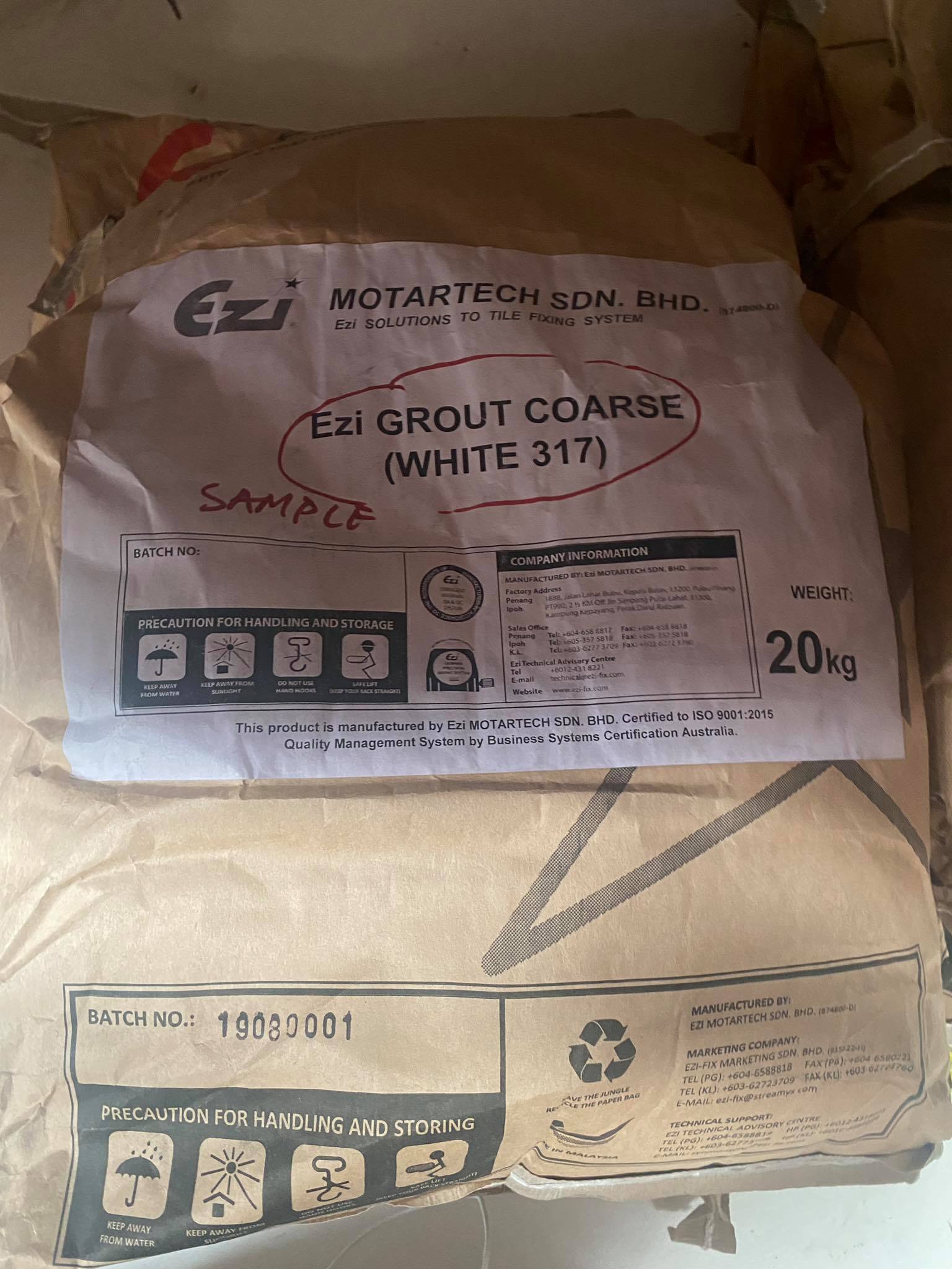 EZI Coarse Grout 20kg- White 800 - APT Group-Tiling Waterproofing ...