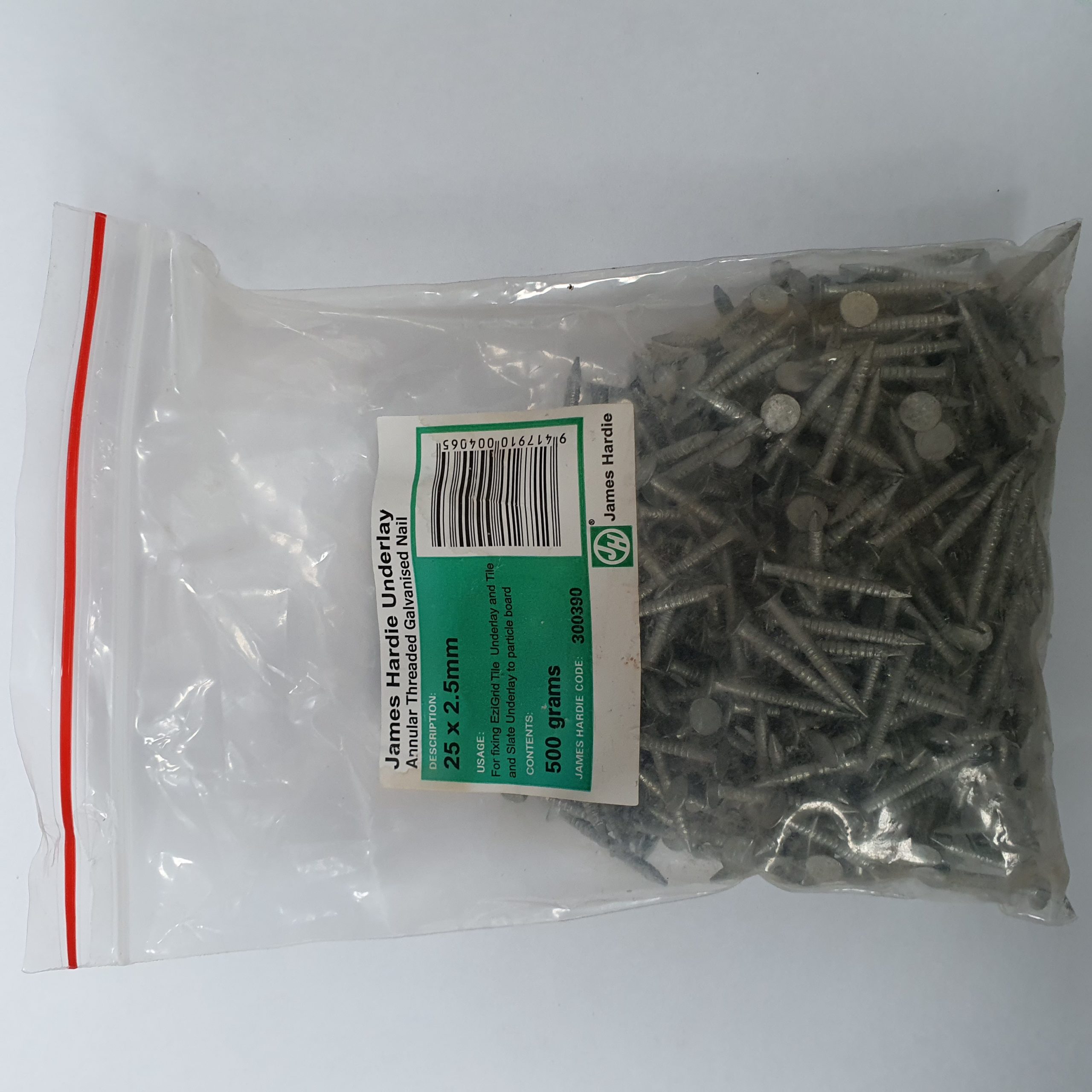 JH 250g Bag of 25mm x 2.5mm annular-threaded Galvanised nails - APT ...